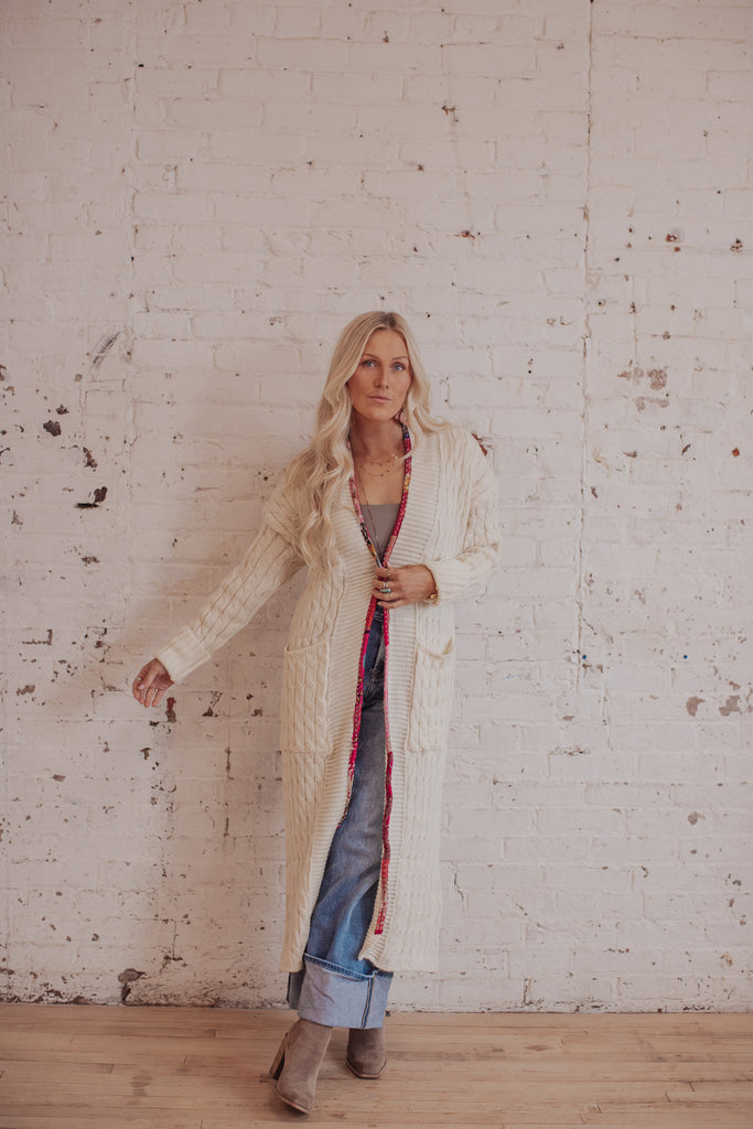 Cable Knit Sari Cream- 1- SM | Ellemairco